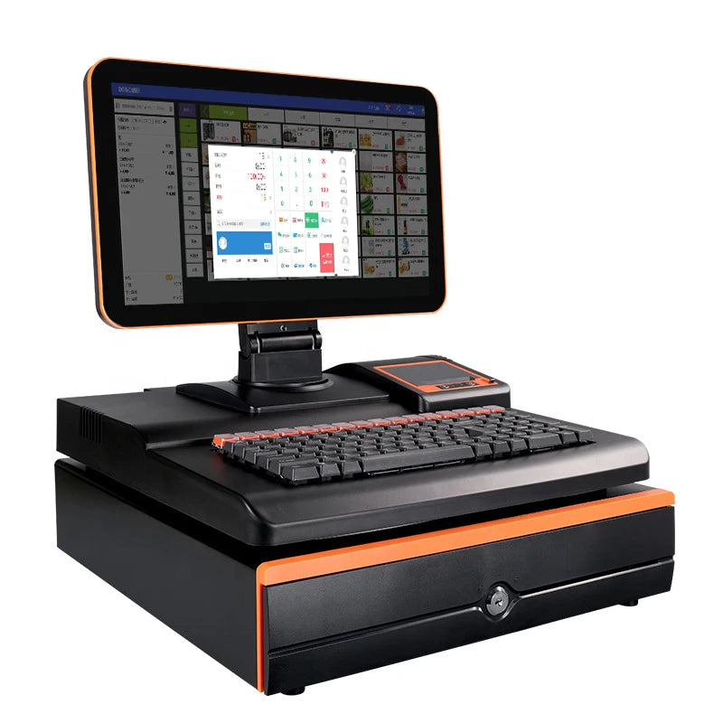 15.6 Inch POS Cash Dual Screen Billing Machine Touch Screen Pc Cash Re ...