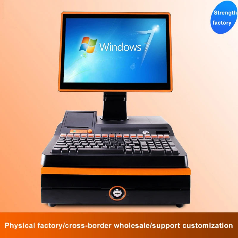 15.6 Inch POS Cash Dual Screen Billing Machine Touch Screen Pc Cash Re ...
